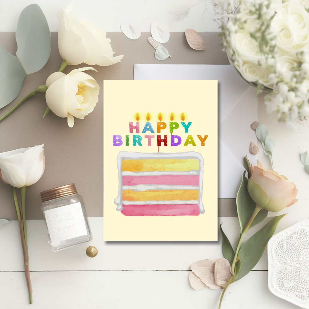 Cake Slice Birthday Greeting Card - Adneptis - Unique Bookmarks and ...